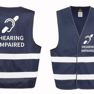 Hearing Impaired Hi-vis Waistcoat Reflective Safety Vest - Etsy
