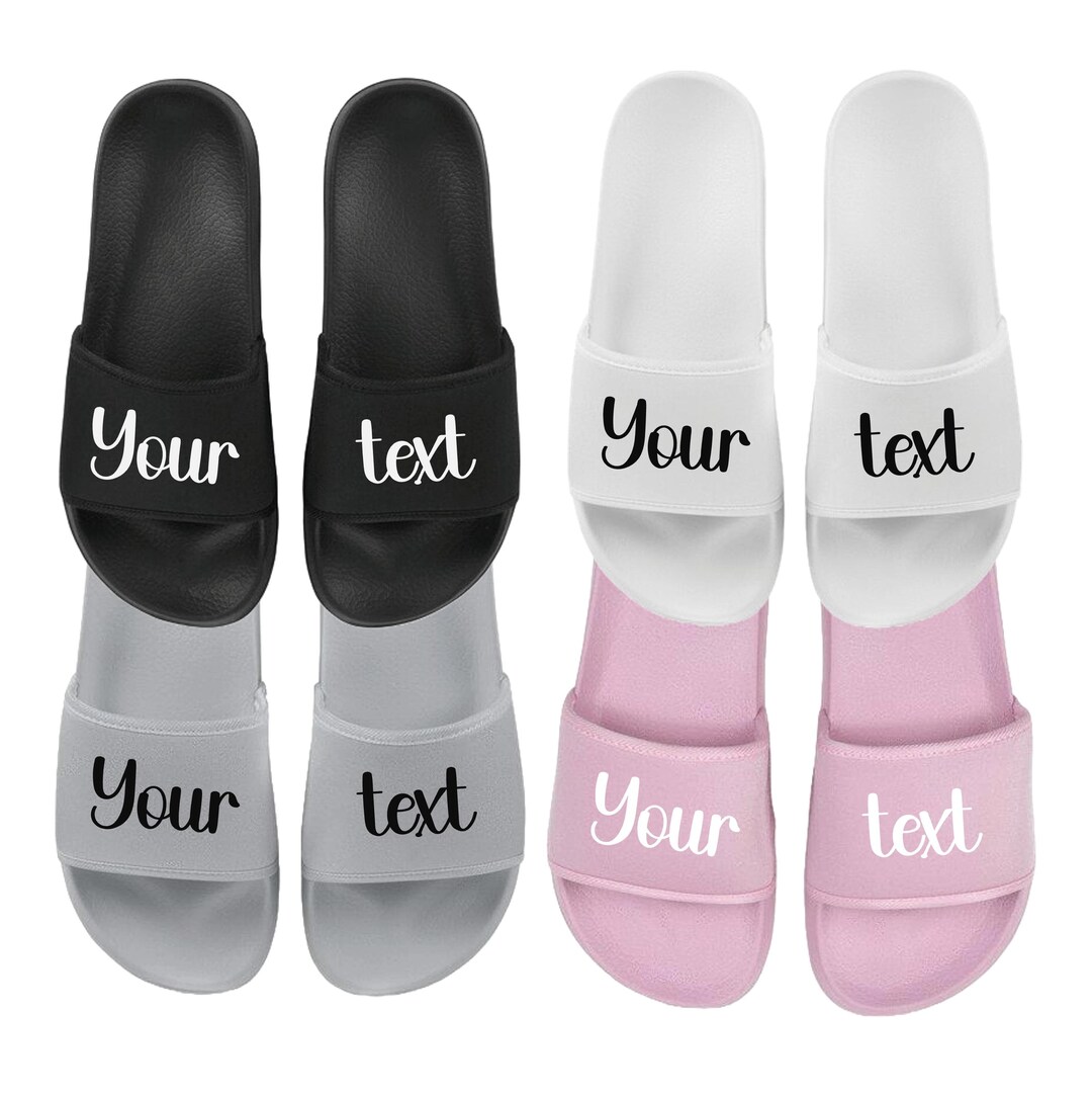 Personalised Sliders Custom Your Text Shoes Sandals Slippers Gift - Etsy