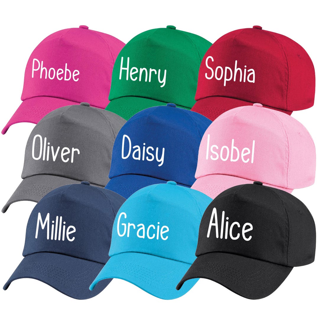 Kids Personalised Baseball Cap Custom Your Text Name Design Hat - Etsy UK