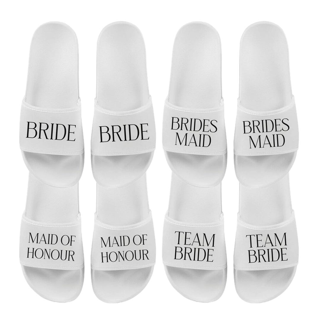 Bride, Bridesmaid, Maid of Honour, Team Bride Sliders Matching Wedding ...