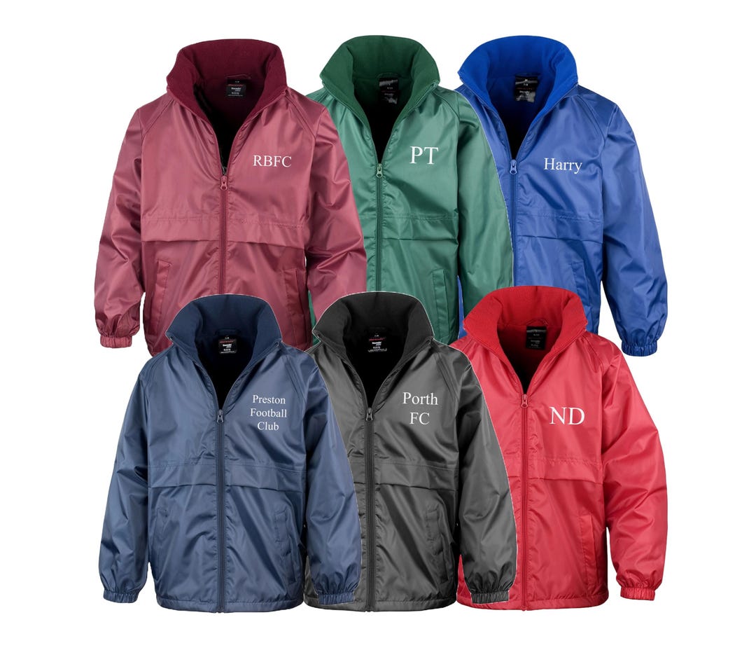 Personalised Kids Microfleece Lined Waterproof & Windproof Jacket ...