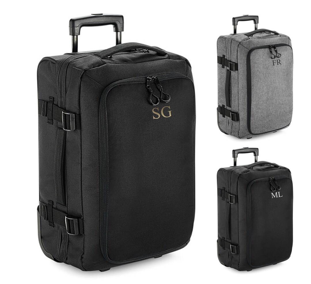 Personalised Initials Monogram Carry on Cabin Wheelie Hand Luggage ...