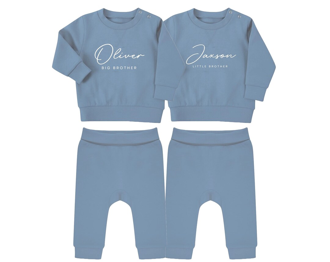 Personalised Name Big & Little Brother Baby Toddler Sustainable ...