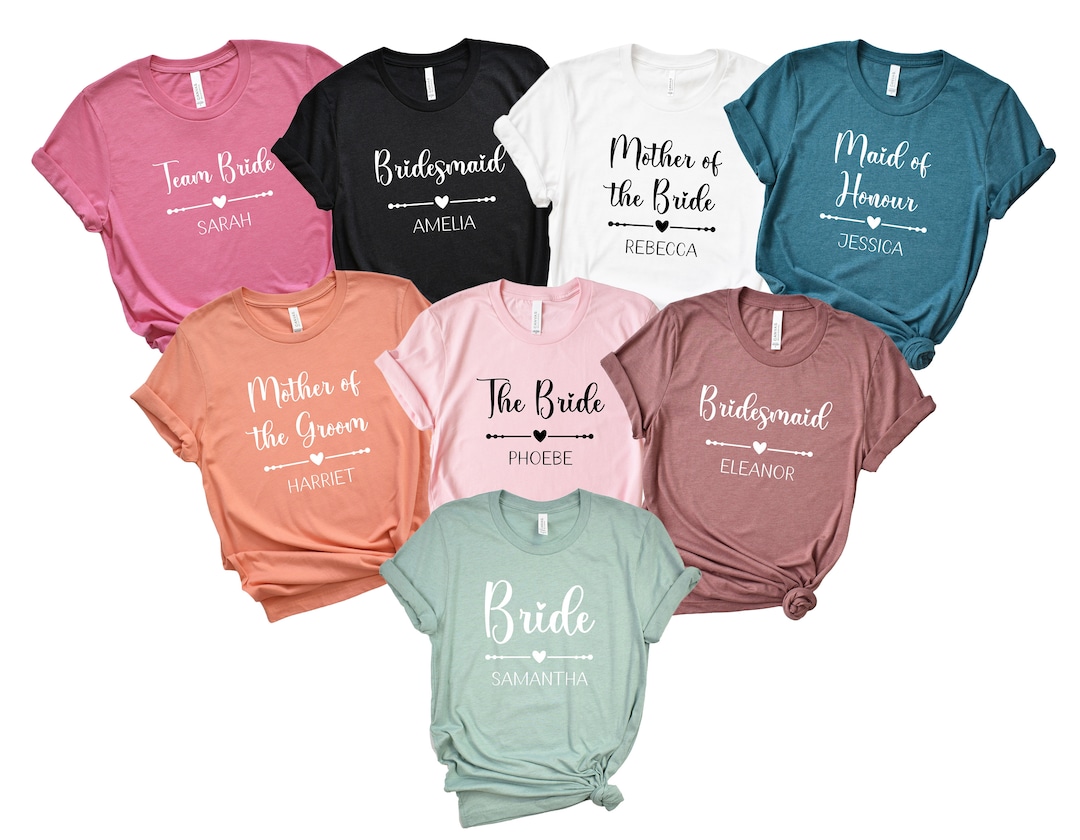 Personalised Bridal Party Names Matching Bachelorette Hen Do Party T ...