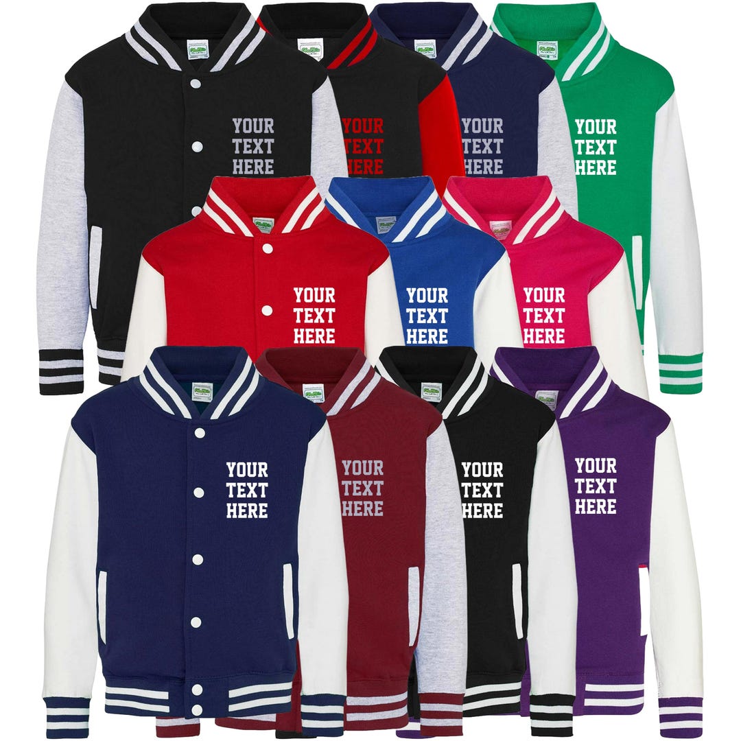 Personalised Text Adults Varsity Jacket Custom Name Letterman College ...