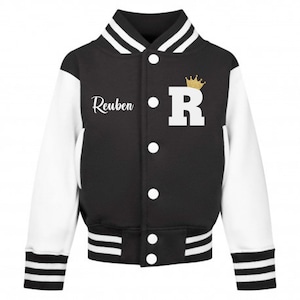 Personalised Name Initials Toddler & Kids Varsity Jacket Custom College ...