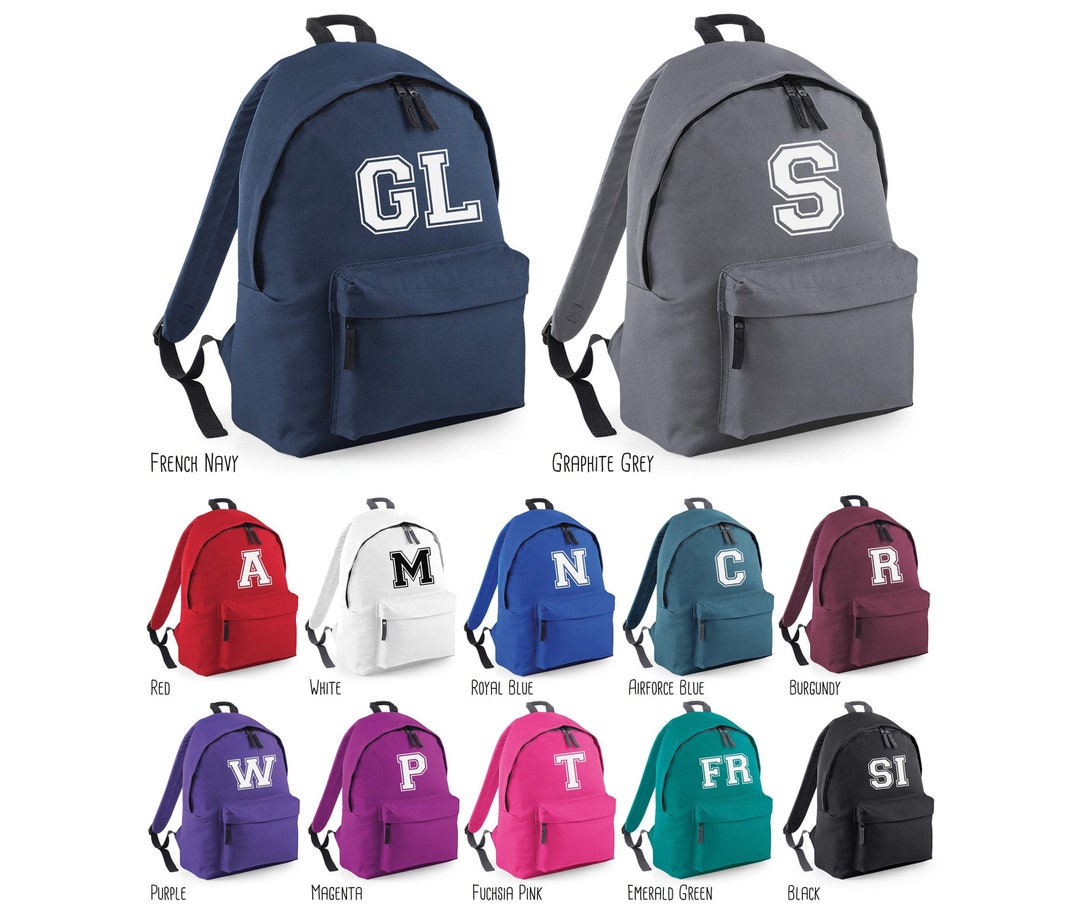 Personalised Varsity Initial Backpack Kids Custom School Backpack - Etsy