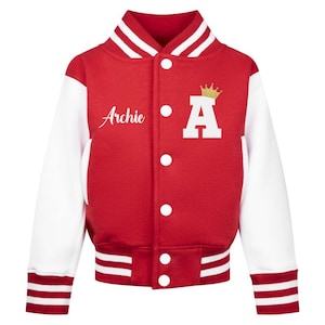Personalised Name Initials Toddler & Kids Varsity Jacket Custom College ...