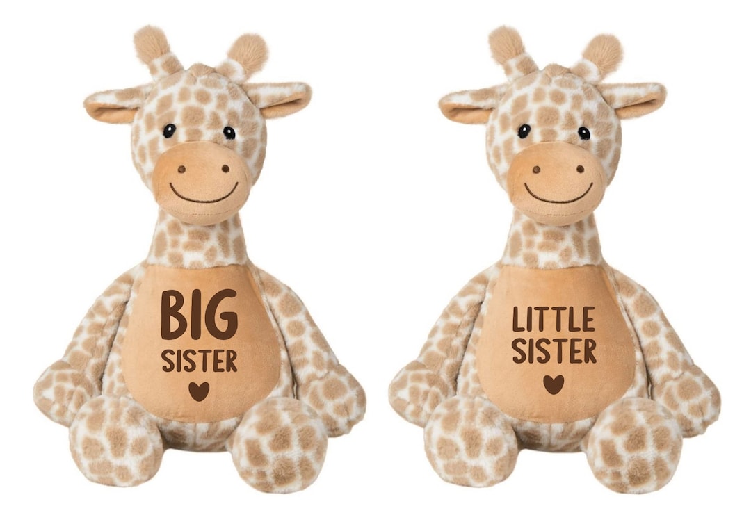 Big & Little Sister Large Plush Brown Giraffe Teddy Cuddly Toys - Etsy