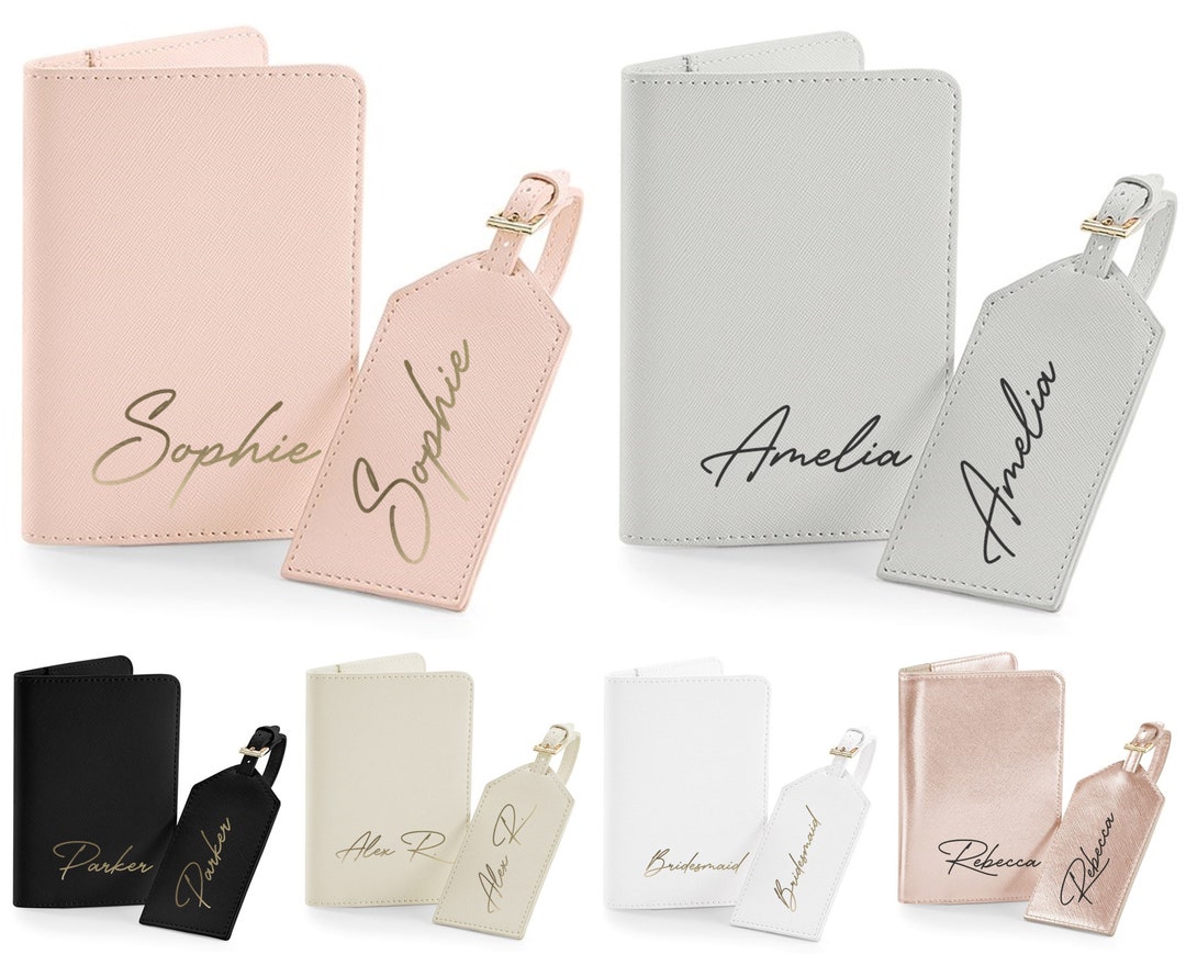 Personalised Name Monogram Travel Set - Passport Wallet & Luggage Tag ...