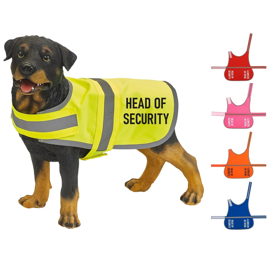 Head of Security Hi-vis Dog Vest Walking Training Reflective Safety ...