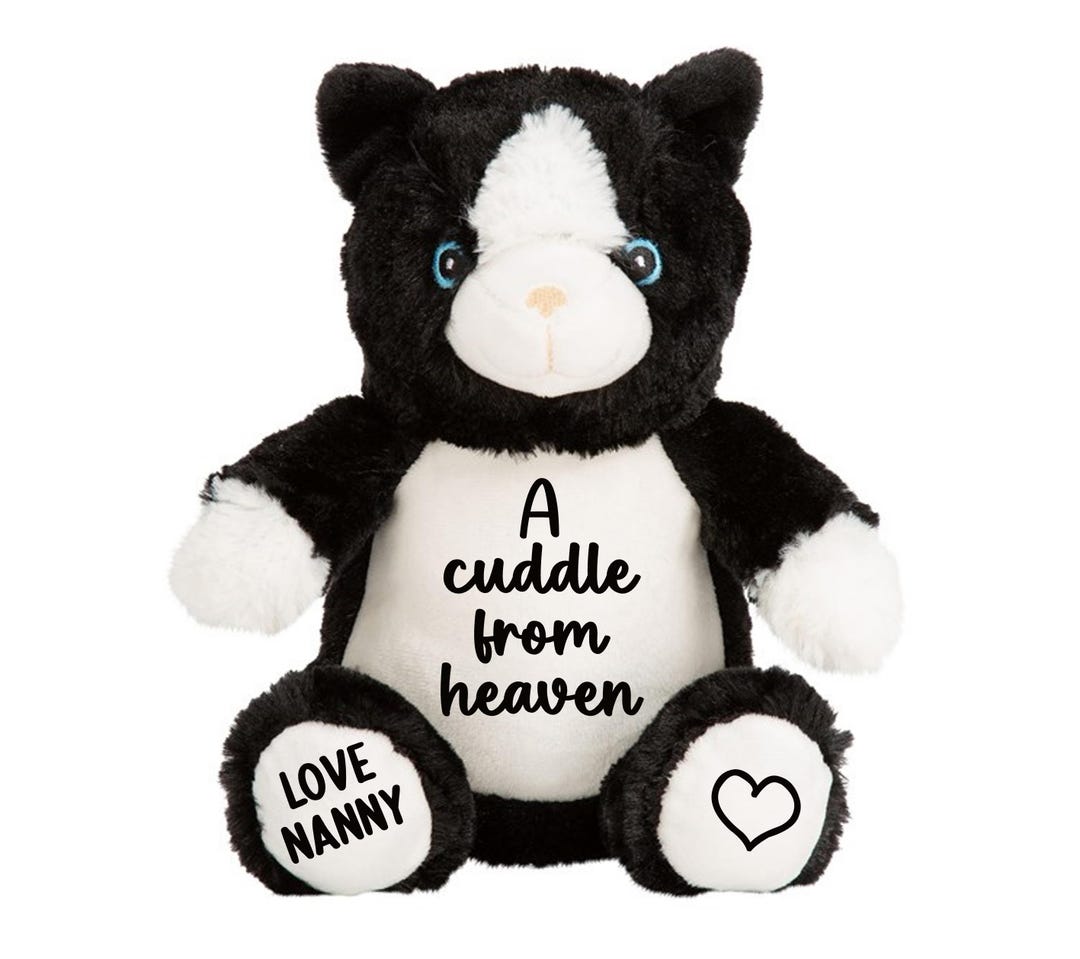 Personalised A Cuddle From Heaven Keepsake Memory Gift Black & White ...