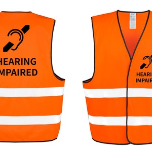 Hearing Impaired Hi-vis Waistcoat Reflective Safety Vest - Etsy