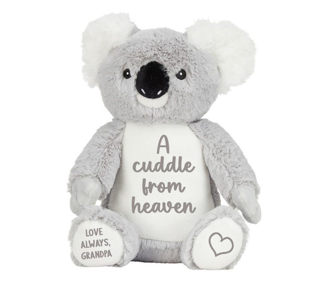 Personalised A Cuddle From Heaven Keepsake Memory Gift Grey Koala Bear Plush Teddy Cuddly Toy - Etsy