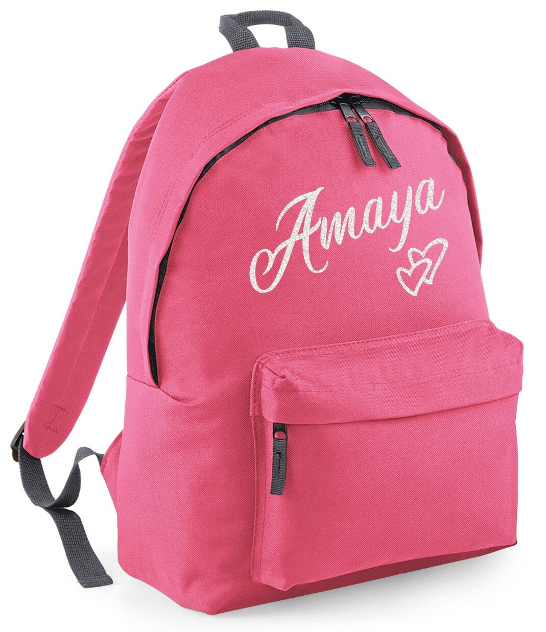Personalised Glitter Heart Name Backpack - Etsy UK