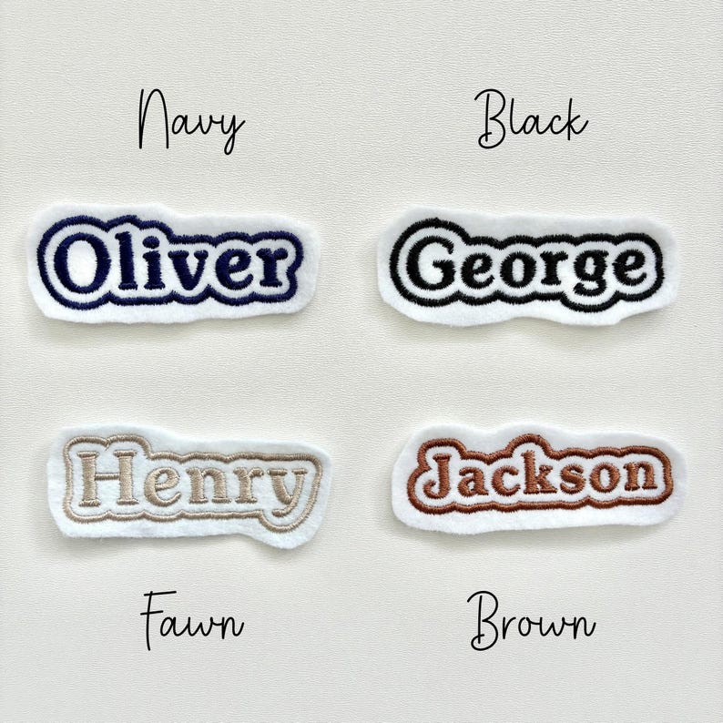 Personalised Embroidered Name Patch Iron on & Sew on Custom Text Badge ...