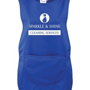 Ladies Personalised Text Cleaning Services Tabard Apron Custom Design ...