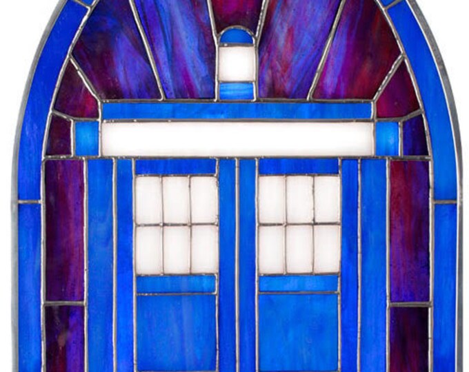 Tardis Original Stained Glass Panel - Etsy