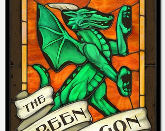 Green Dragon Inn Sign - Etsy