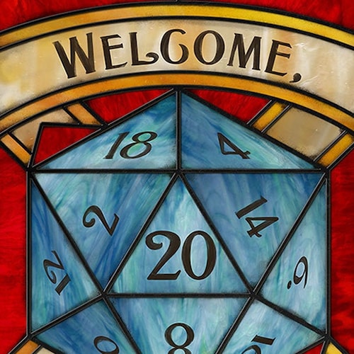 D&D 'welcome Adventurers' Icon Style Stained Glass - Etsy
