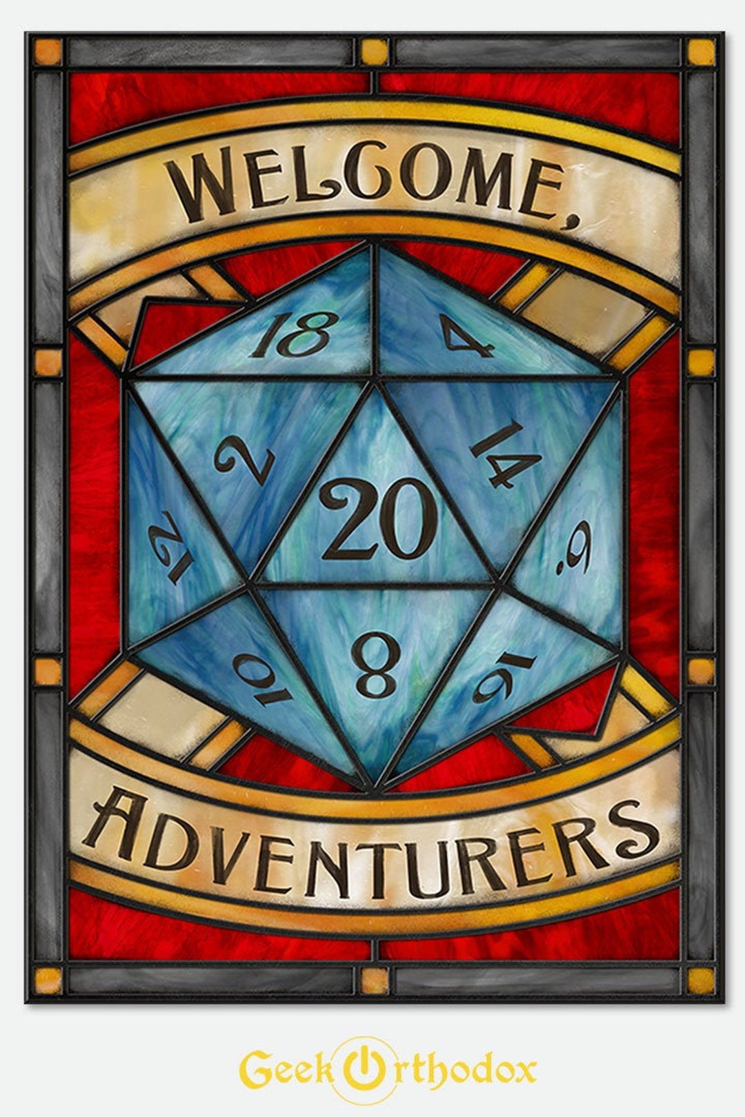 D&D 'welcome Adventurers' Icon Style Stained Glass Window Cling - Etsy