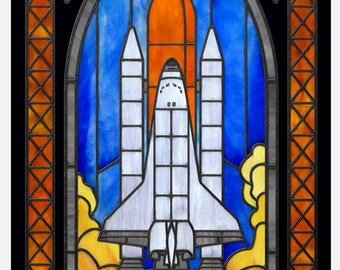 Star Trek Enterprise D Stained Glass Window Cling - Etsy
