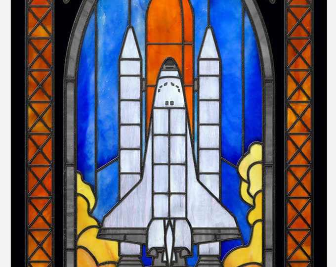 Space Shuttle Stained Glass Window Cling - Etsy
