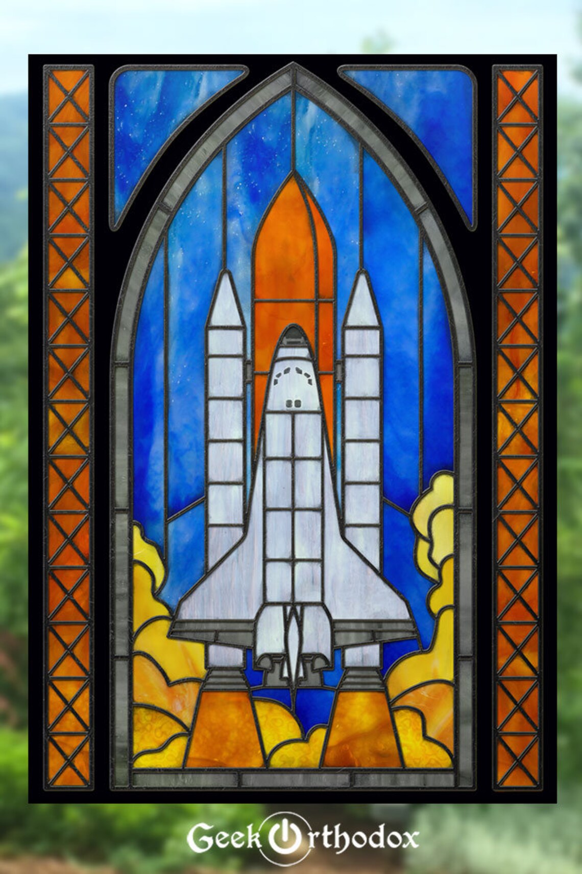 Space Shuttle Stained Glass Window Cling - Etsy