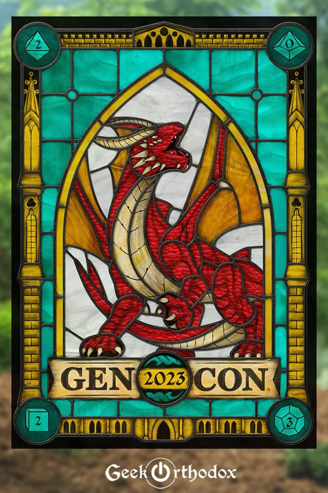 Gencon 2023 official Genevieve Stained Glass Window Cling - Etsy