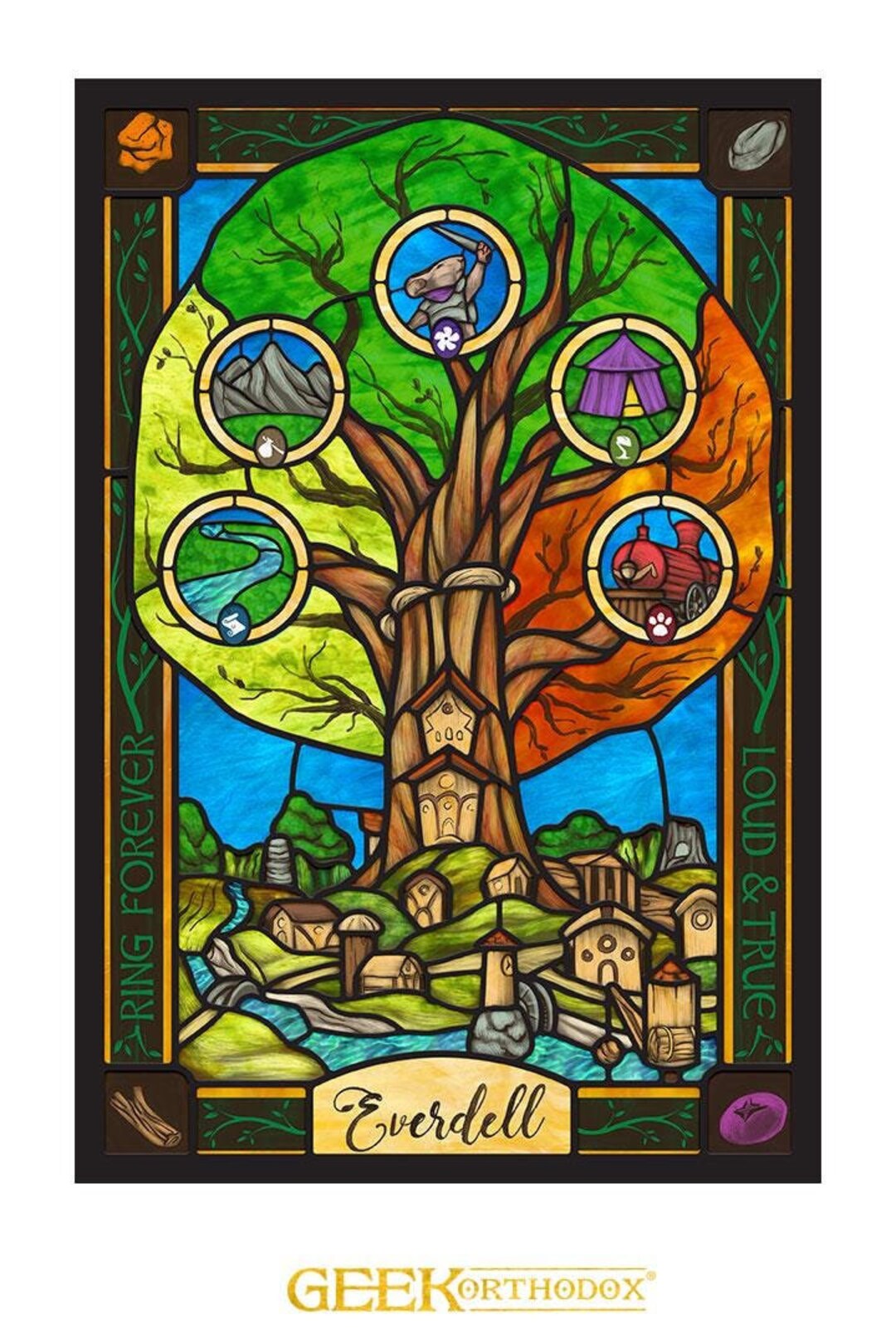 Everdell Officially Licensed Evertree Artwork - Icon Style Stained ...