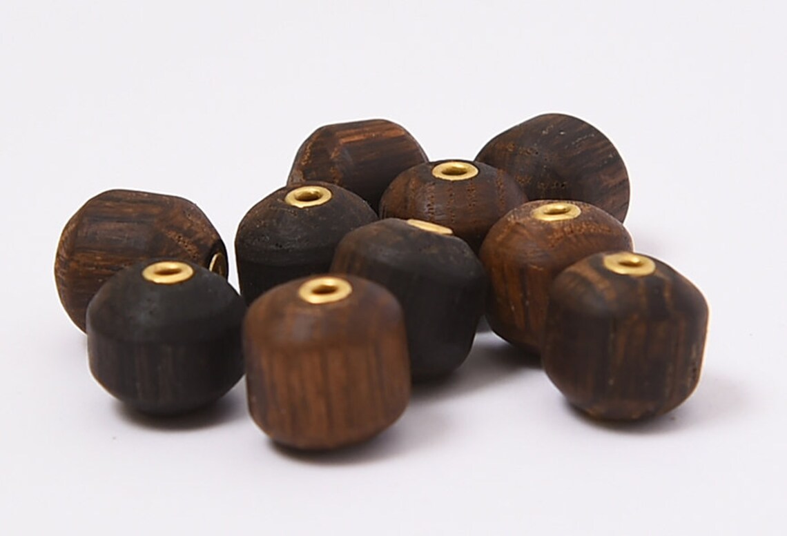 Bog Oak Beads Sea Oak Beads Beach Oak Beads Raw Brass Etsy