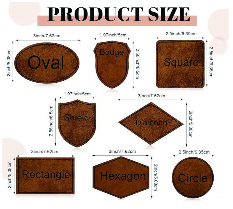 Leatherette Blank Set of 15 Adhesive Backed Patches - Etsy