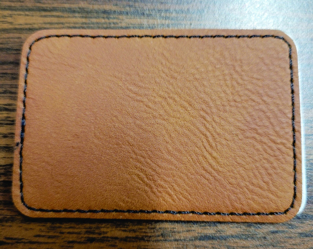 Rawhide/black Leatherette Blank Set of 15 Adhesive Backed Patches - Etsy