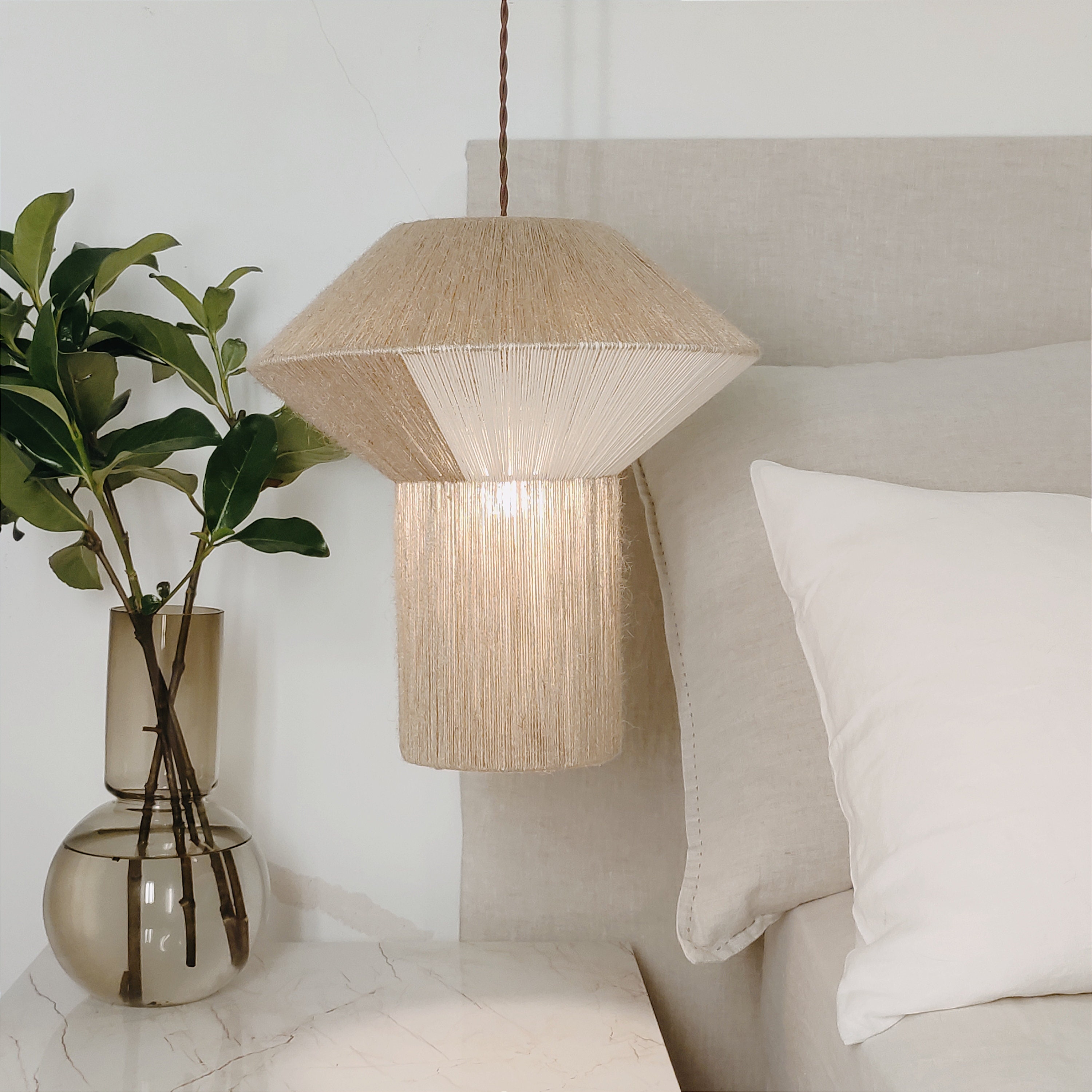 AKELA LAMP. Thread Lamp. Woven Lamp. Handmade Woven Lamps. Woven Cotton ...