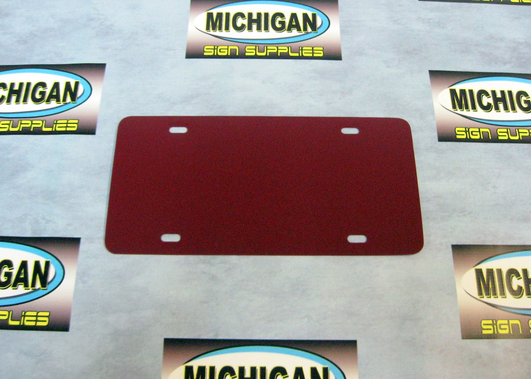 5 Pack of Maroon Plastic License Plate Blanks - Etsy