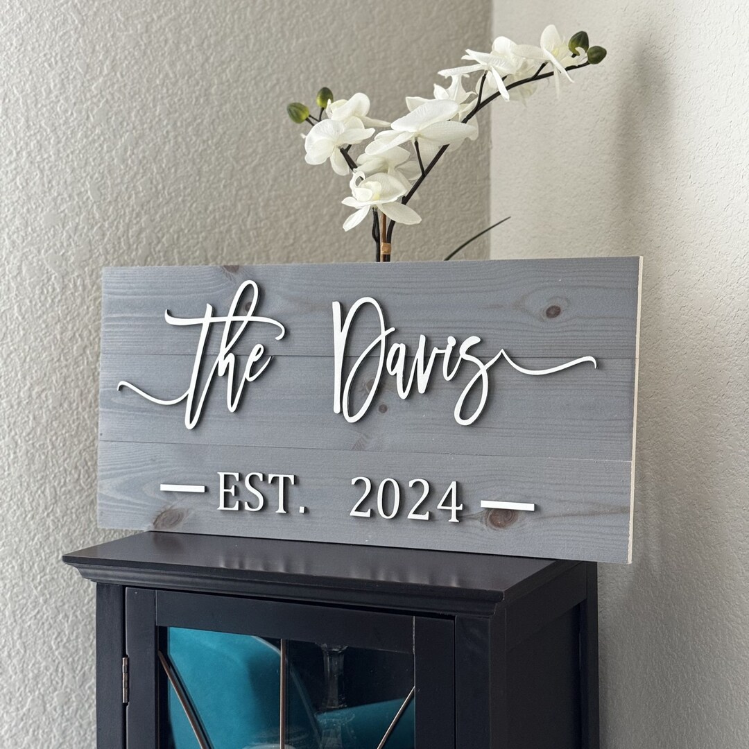 Family Last Name Sign for Personalized Wedding Gift in Pallet Sign ...
