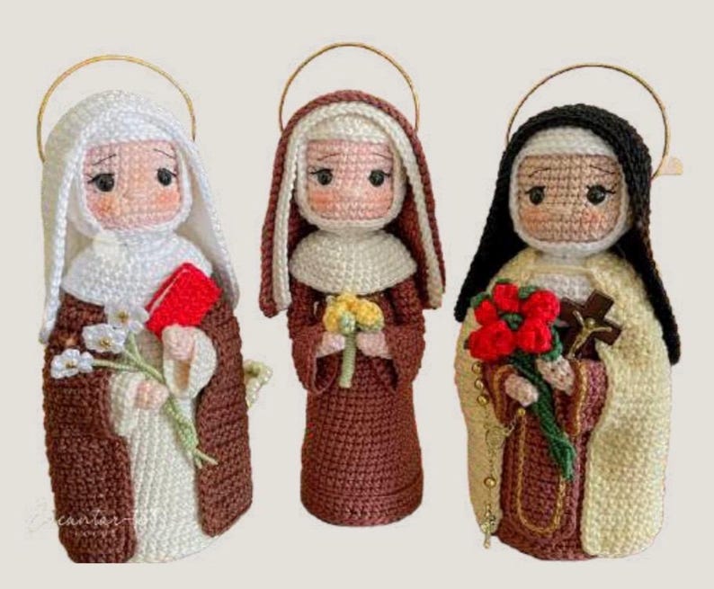 Crochet Catholic Saints - Santa Clara, Santa Catarina and Santa ...