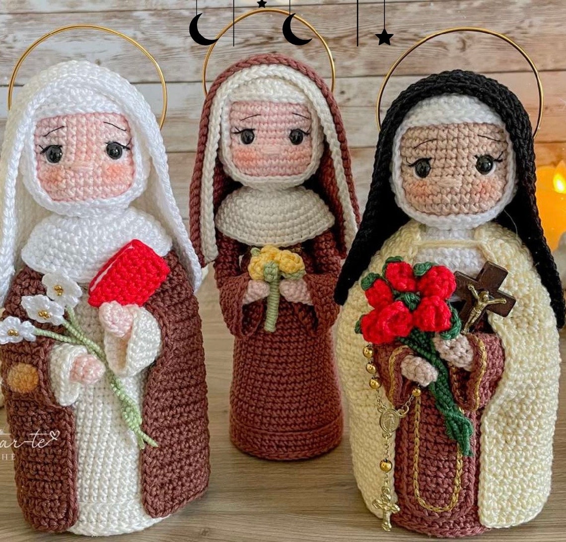 Crochet Catholic Saints - Santa Clara, Santa Catarina and Santa ...