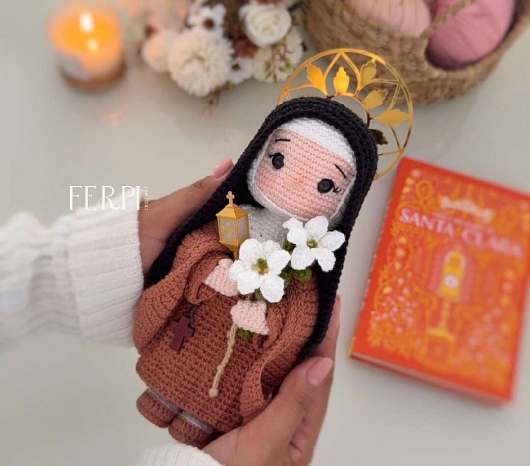 Crocheted Saint Clare of Assisi /amigurumi - Physical Product/ Not ...