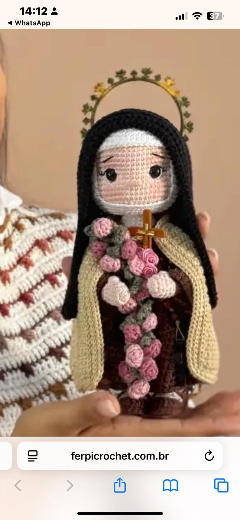 Crocheted Saint Therese of Jesus /amigurumi - Physical Product/ Not ...
