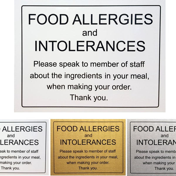 Nut Allergy Sign - Etsy