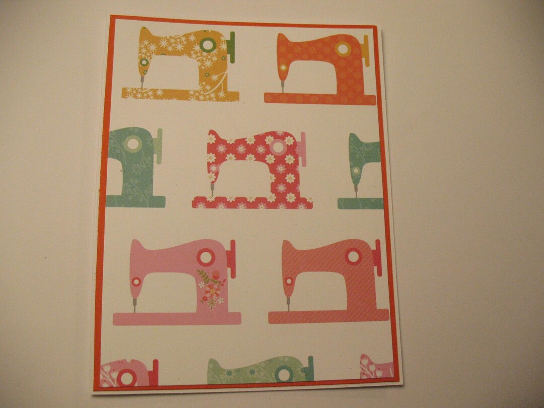 Handmade Sewing Machine Note Card, Crafter, Seamstress, - Etsy