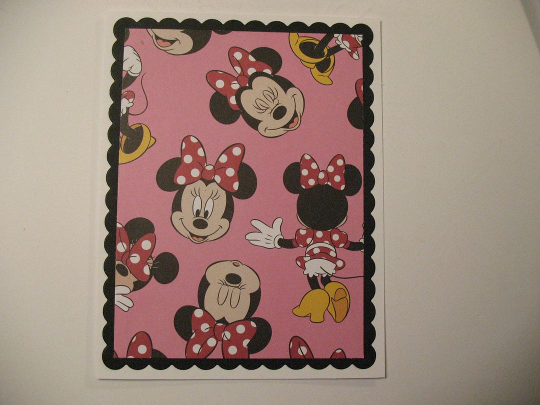 Handmade Minnie Mouse Note Card - Etsy