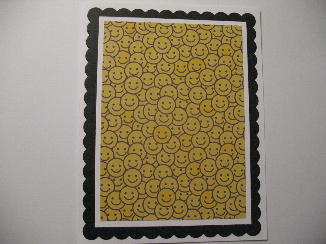 Handmade Smiley Face Note Card - Etsy