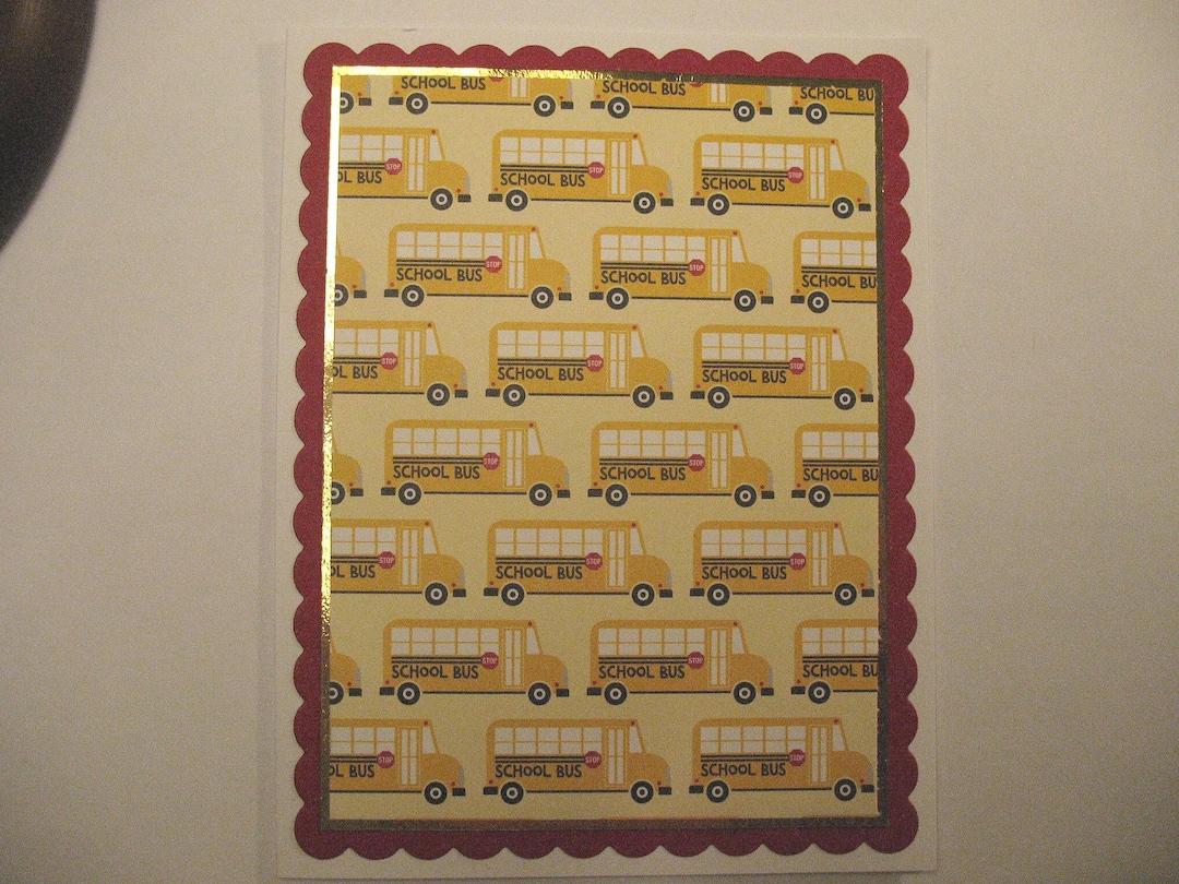 Handmade School Bus Note Card - Etsy