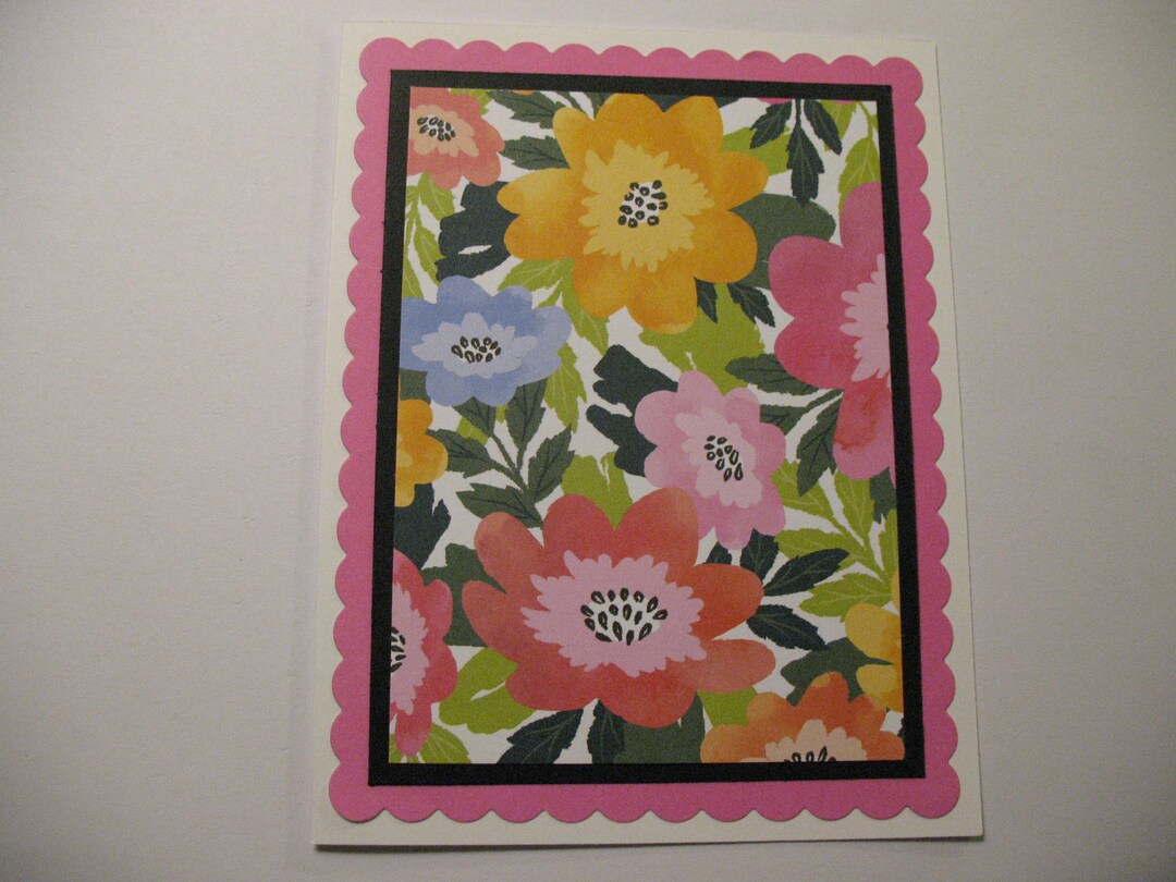 Bright Floral Note Card, Thank You, Just a Note, Happy Birthday - Etsy