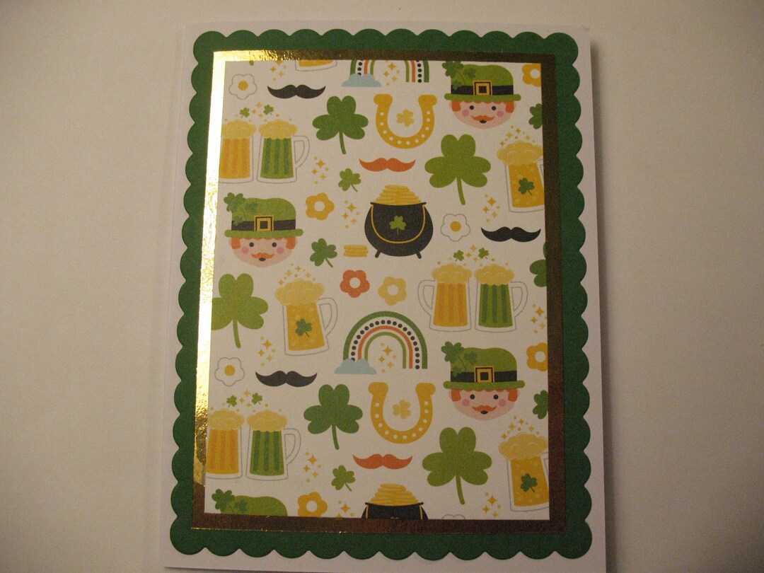 Green and Gold Handmade St. Patrick's Day Note Card - Etsy