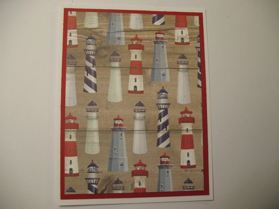 Handmade Lighthouse Note Card - Etsy