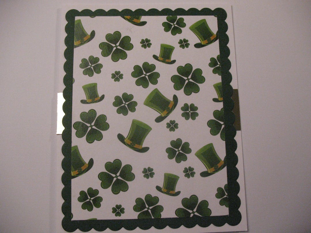 Green Shamrock St. Patrick's Note Card - Etsy