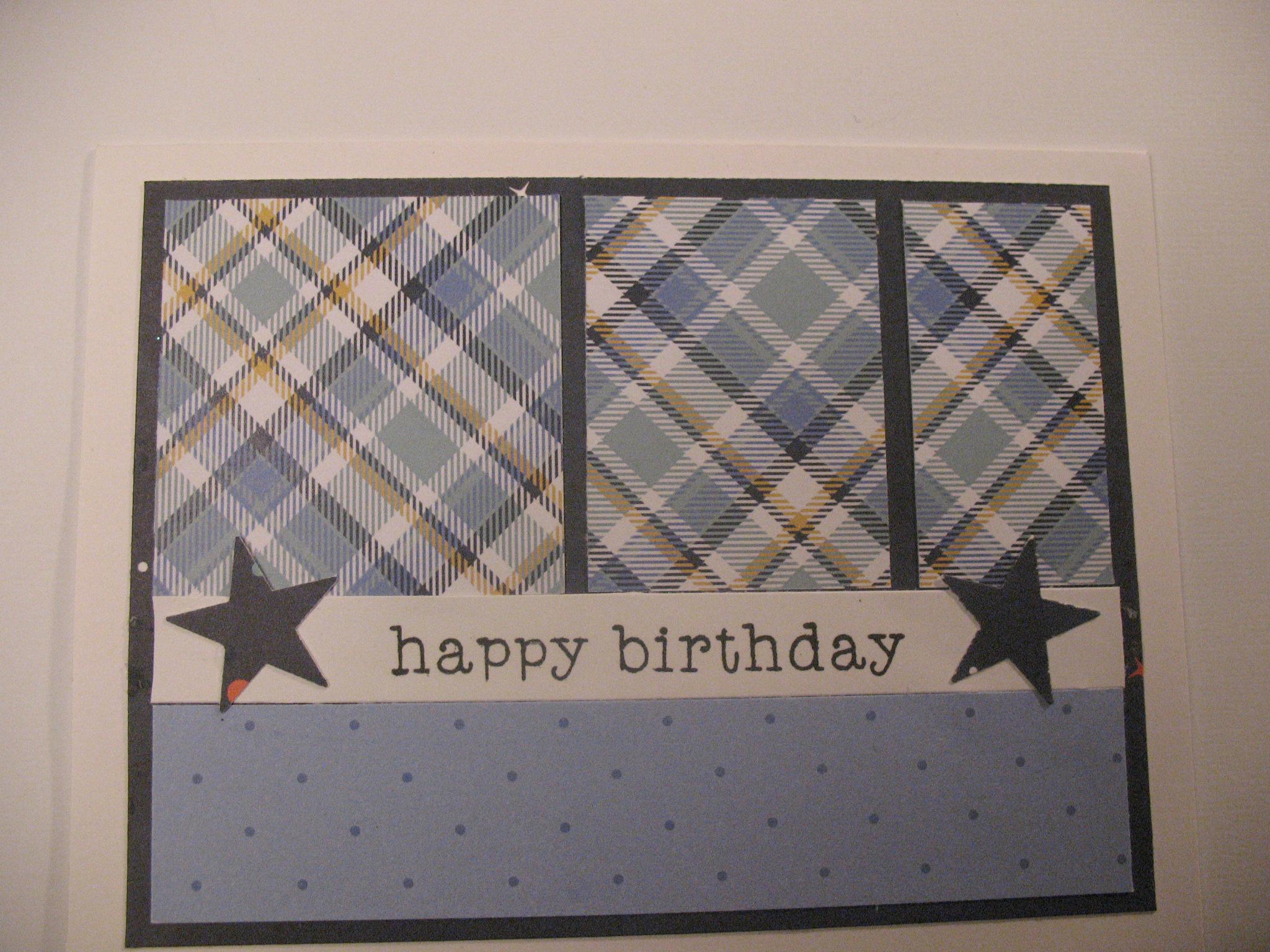 Masculine Plaid Happy Birthday Card - Etsy